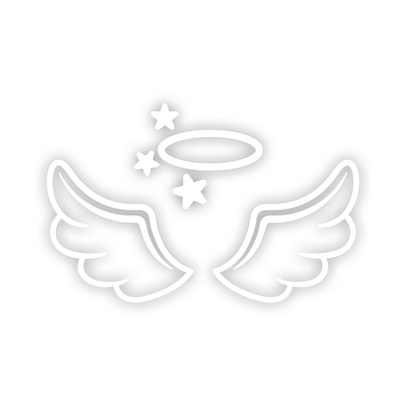 Angel Wings and Halo Sticker Decal Die Cut - Self Adhesive Vinyl ...