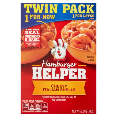 Hamburger Helper Cheesy Italian Shells Twin Pack 12.2oz - Walmart.com