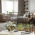 Artistic Metal Plant Holder Geometric Durability Iron Garden Shelf For ...