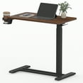 FunniHomi 28"x16" Embossed Walnut Height Adjustable Overbed Table with ...