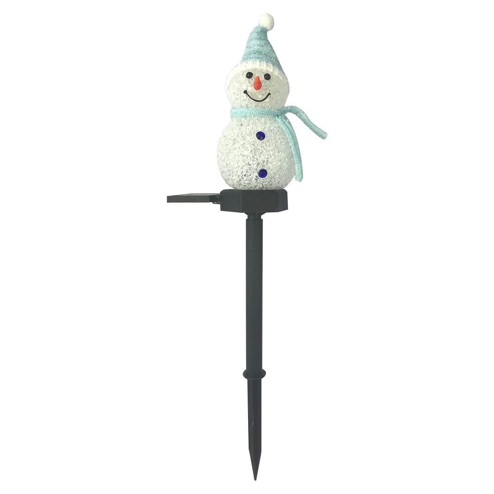 Louist LED Solar Snowman Spike Light Christmas Outdoor Garden Lawn Path ...
