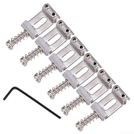 6pcs Chrome Flat Saddles for Fender Strat Electric Guitar Tremolo ...
