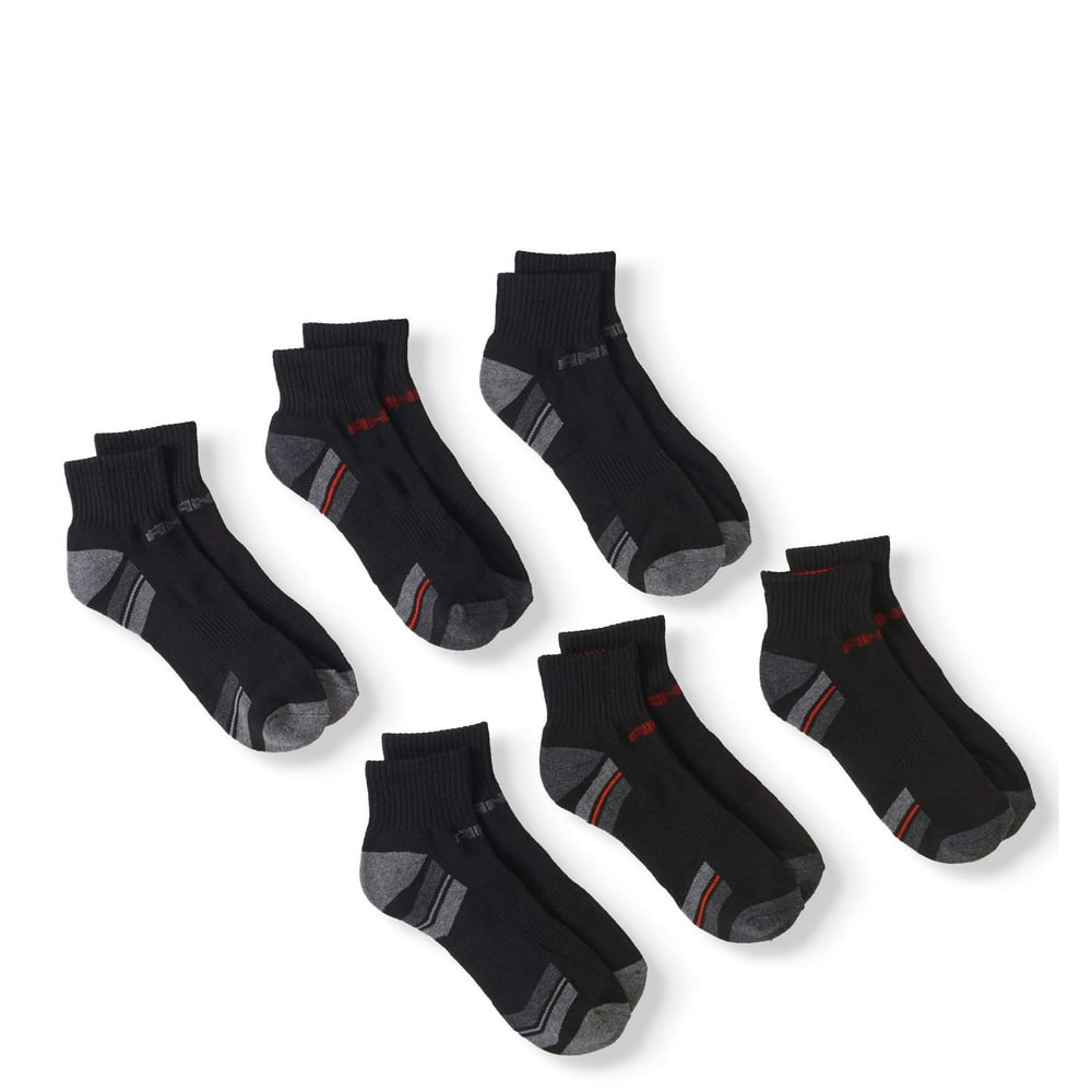 AND1 - Men's Performance Quarter Cut Socks, 6 Pack - Walmart.com ...