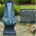 Ocean Wave Water Fountain with LED Light - Fiberglass Resin Outdoor ...