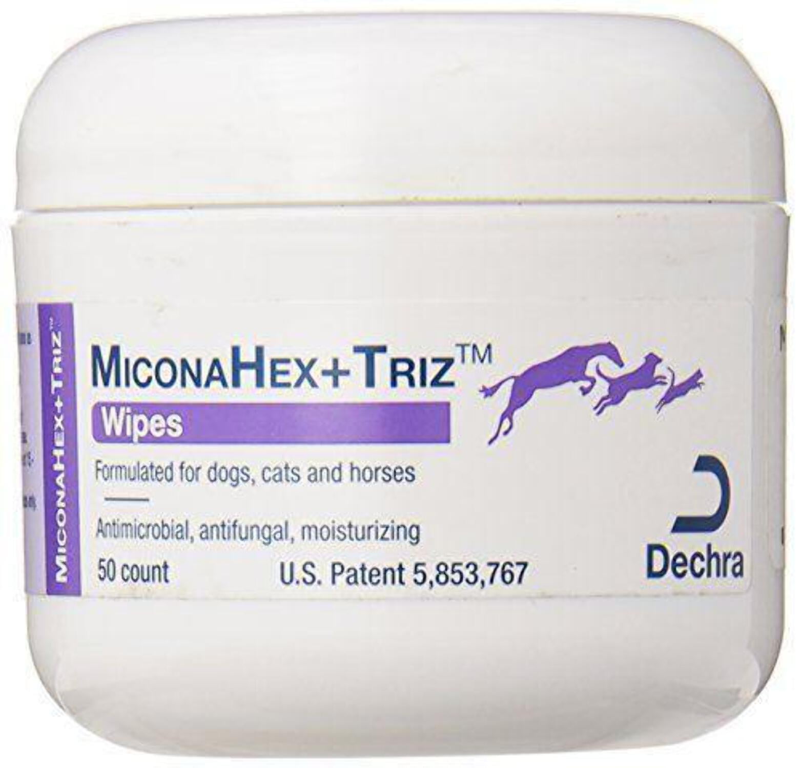 Dechra Miconahex +Triz Pet Wipes Anti-Bacterial and Anti-Fungal ...