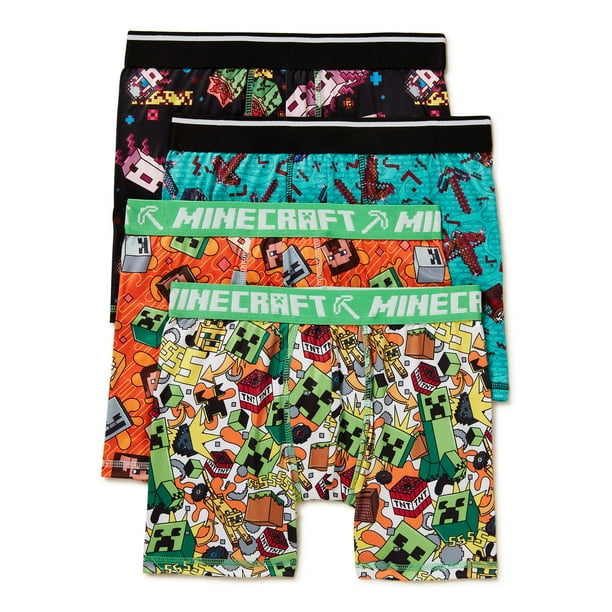 Minecraft Boys Boxer Brief Underwear, 4-Pack, Sizes 4-10 - Walmart.com