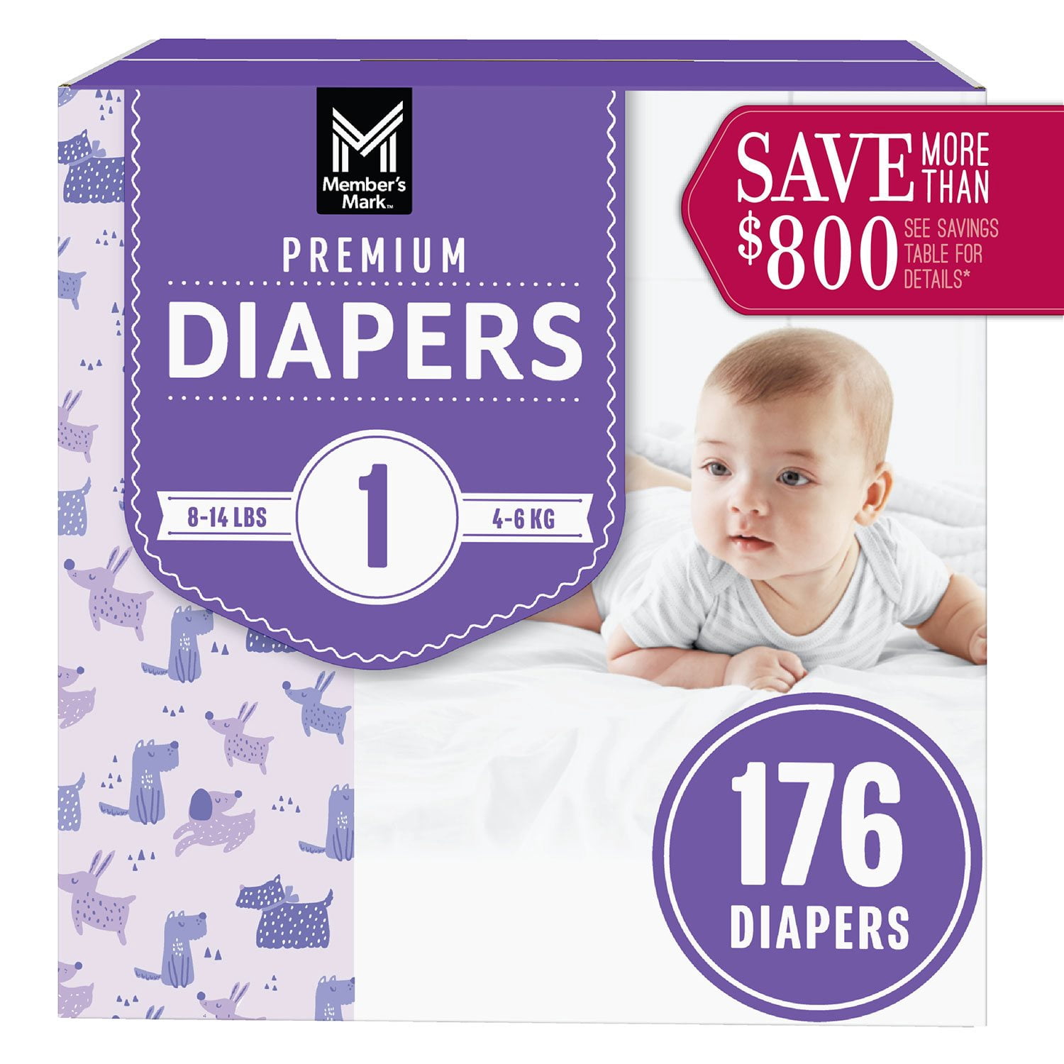 Member's Mark Premium Baby Diapers, Sizes: Newborn - 7 - Samsclub.com
