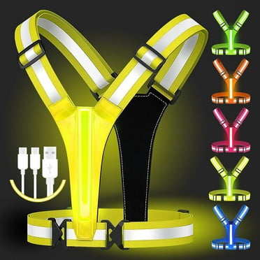 Yaoyar LED Reflective Running Vest Gear,Light Up Vest Runners Night ...