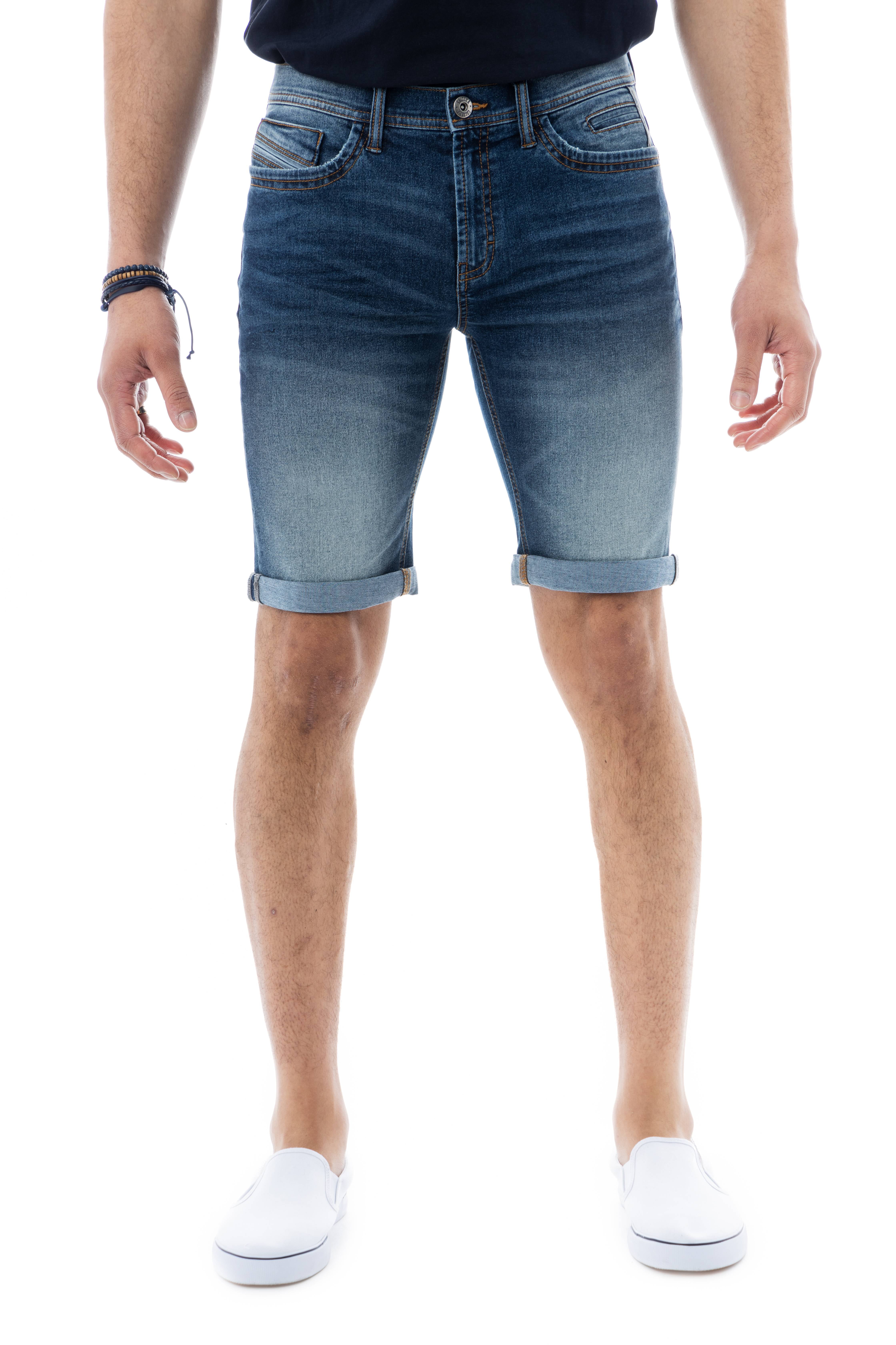 CULTURA Men's Denim Shorts Fashion Roll Up Slim Fit Modern Stretch Jean ...