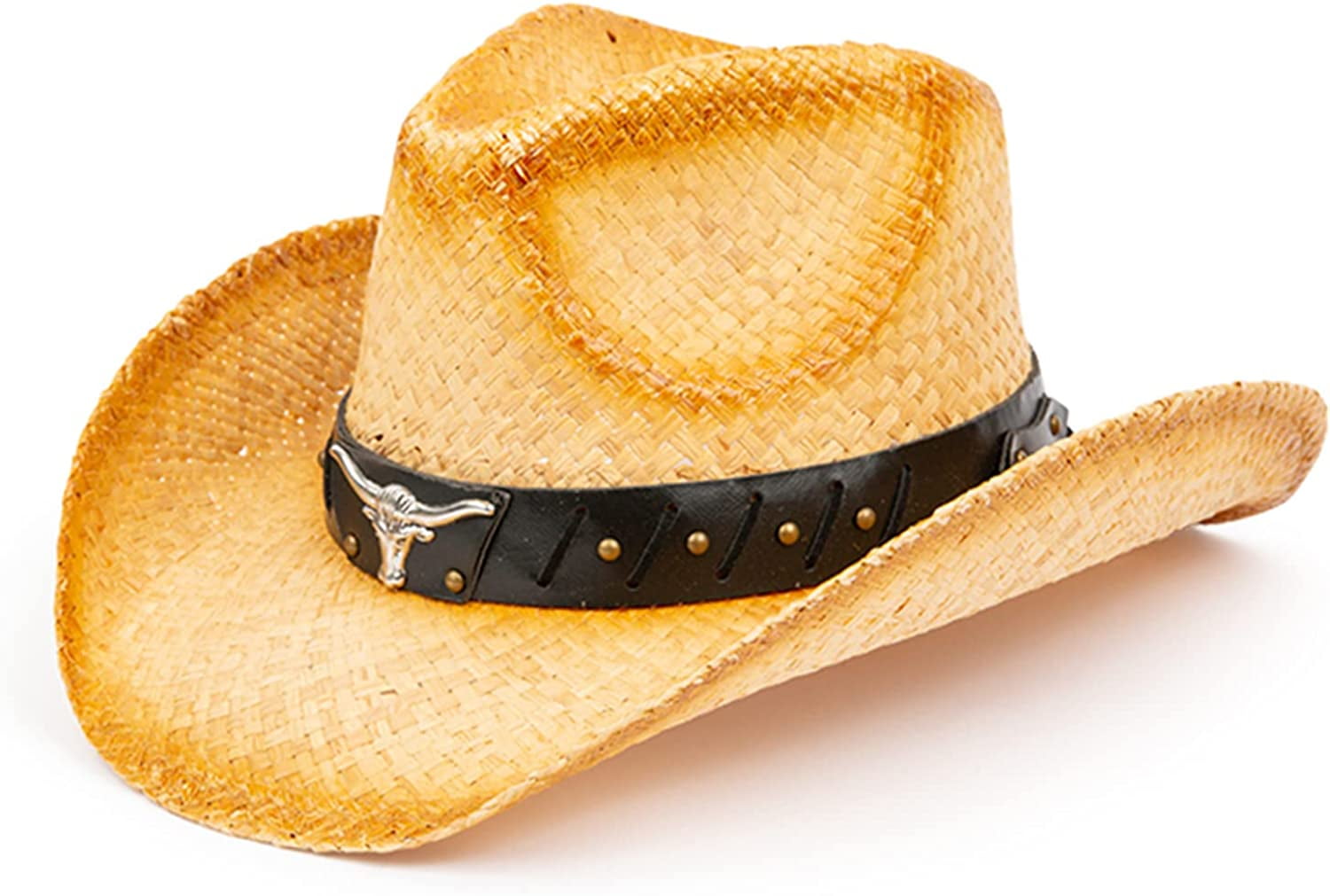 TOVOSO Straw Cowboy Hat for Women and Men with Shape-It Brim, Western ...
