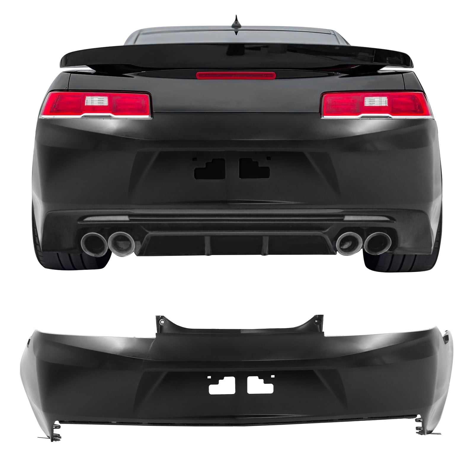 Ikon Motorsports Rear Bumper Cover Compatible with 14-15 Chevy Camaro ...