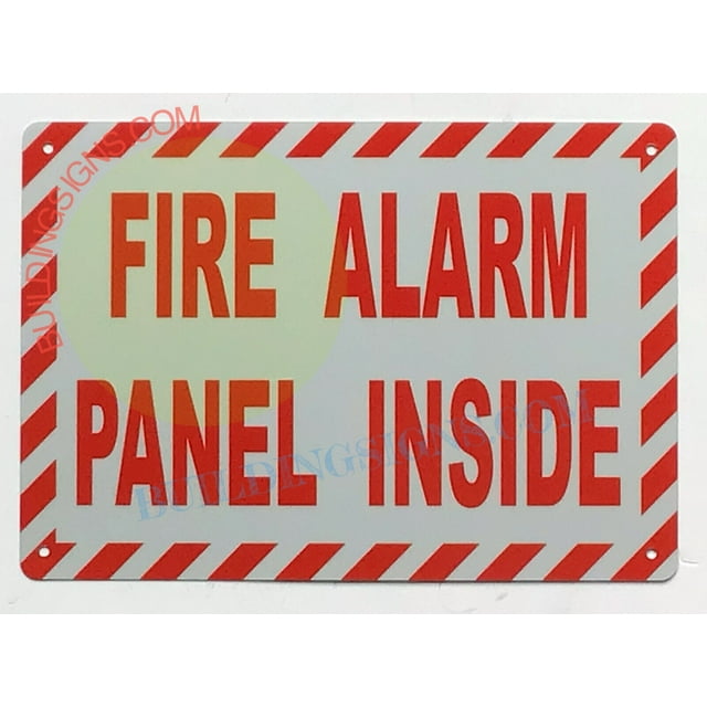 FIRE ALARM CONTROL PANEL LOCATED INSIDE SIGN (7X10,Red,Aluminum ...