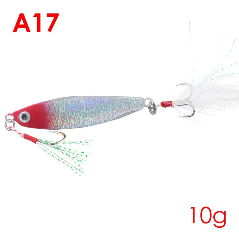 Metal Jig Fishing Lure Bass Fishing Jigs Weights 7-30g Holographic Trolling Saltwater Lures ...