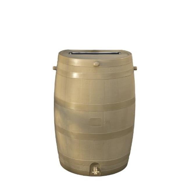 Flatback Rain Barrel 50USG - Oak with Brass Spigot - Walmart.com
