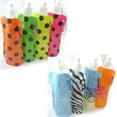 6 Reusable Water Bottles Flexible Collapsible Foldable Ice Bag Camp BPA ...