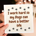 3drose, Paw Prints with Funny Text About Working Hard for Dogs, 6 ...