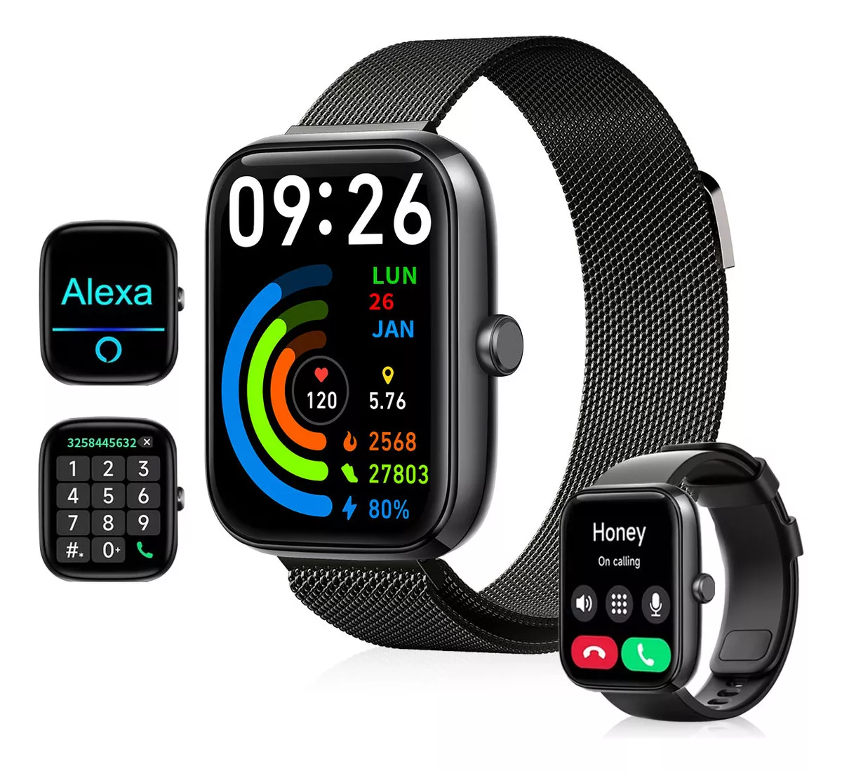 Smartwatch Reloj Inteligente Alexa Bluetooth Llamada 1.83 Inch Idw25 ...