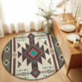 Brown Theme Pattern Area Rug, Retro Bohemian Square Abstract Geometric ...
