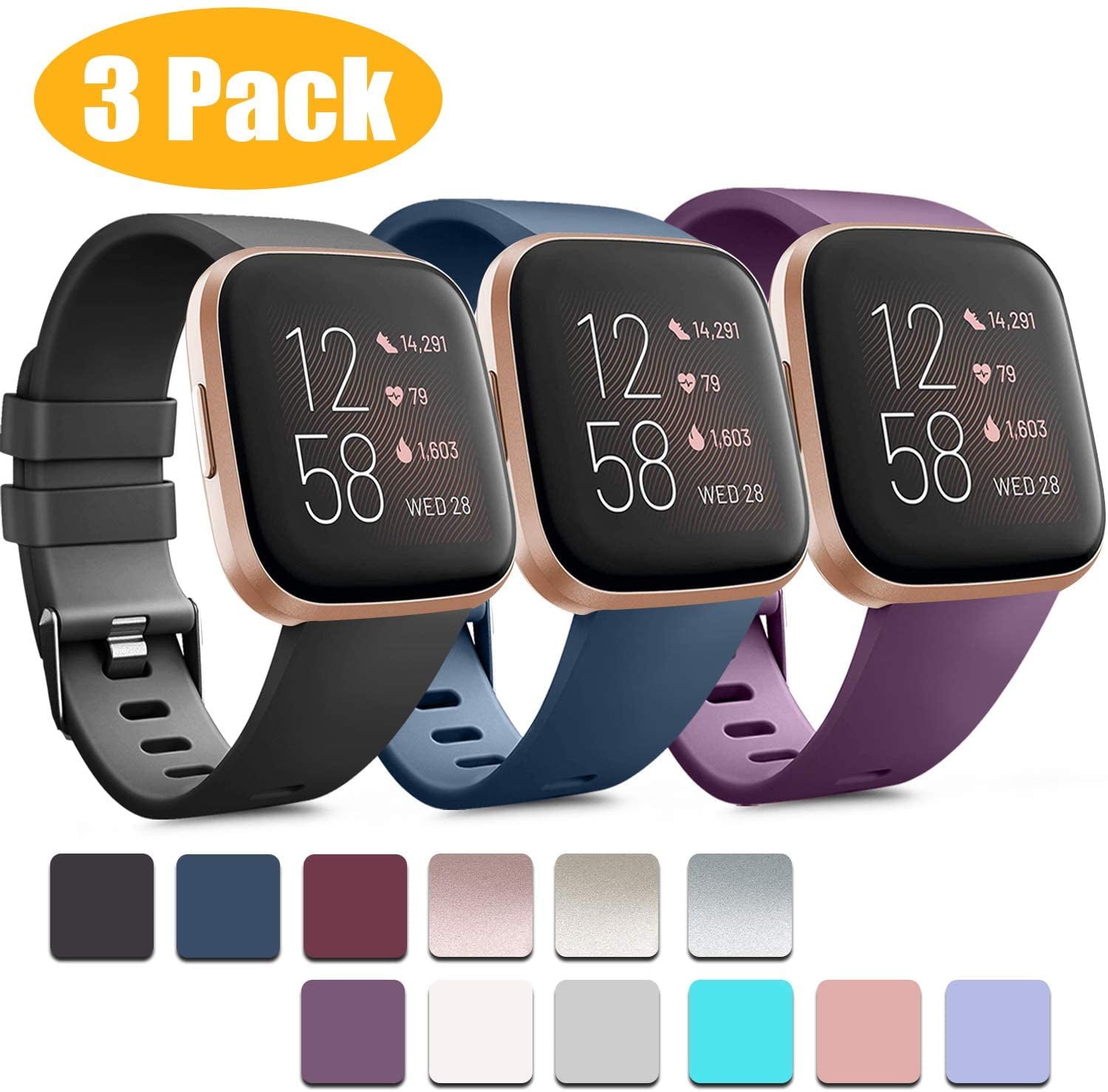 Vancle Bands Compatible for Fitbit Versa Band, Classic Soft Sport Band ... Vancle Bands Compatible for Fitbit Versa Band, Classic Soft Sport Band ...