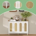 Buffet Storage Cabinet with Rattan Decorating Doors,Kitchen Sideboard ...