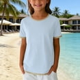 Boys Solid Round Neck Short Sleeve Shirt Crew Neck Color Design ...
