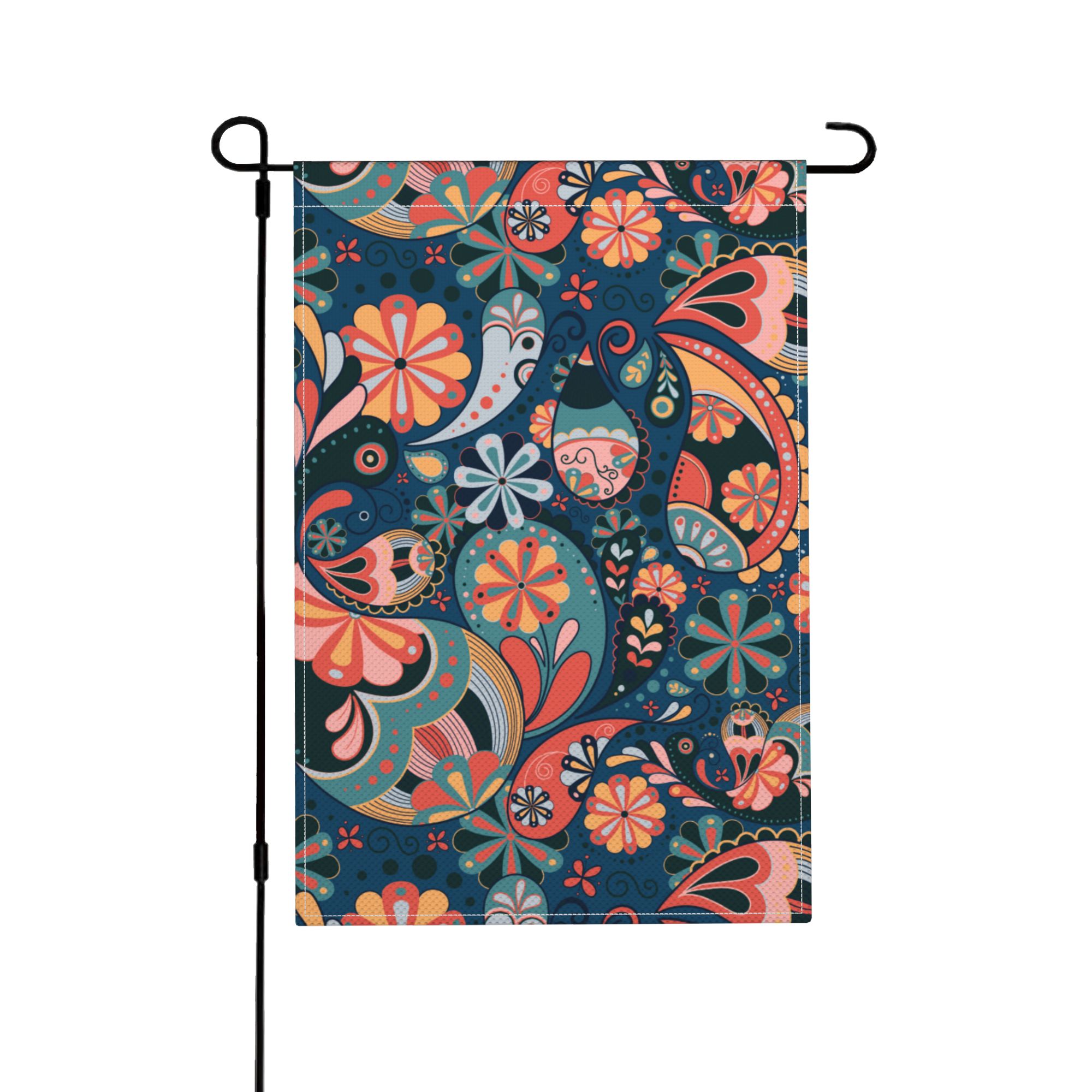 TEQUAN Paisley Flower Zentangle Garden Flags, 18 x 12 inch Double Sided ...