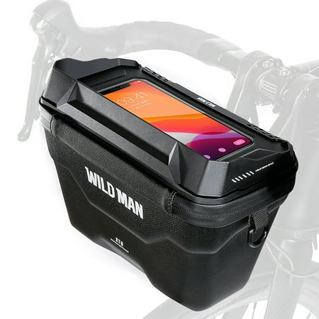 WILD MAN Bike Handlebar Bag Front Phone Bag EVA Cycling Storage Bag 3L ...