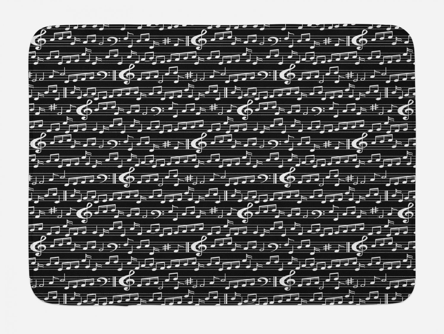 Music Bath Mat, Musical Notes and Clef Figure Sheet Pattern in Artistic ...