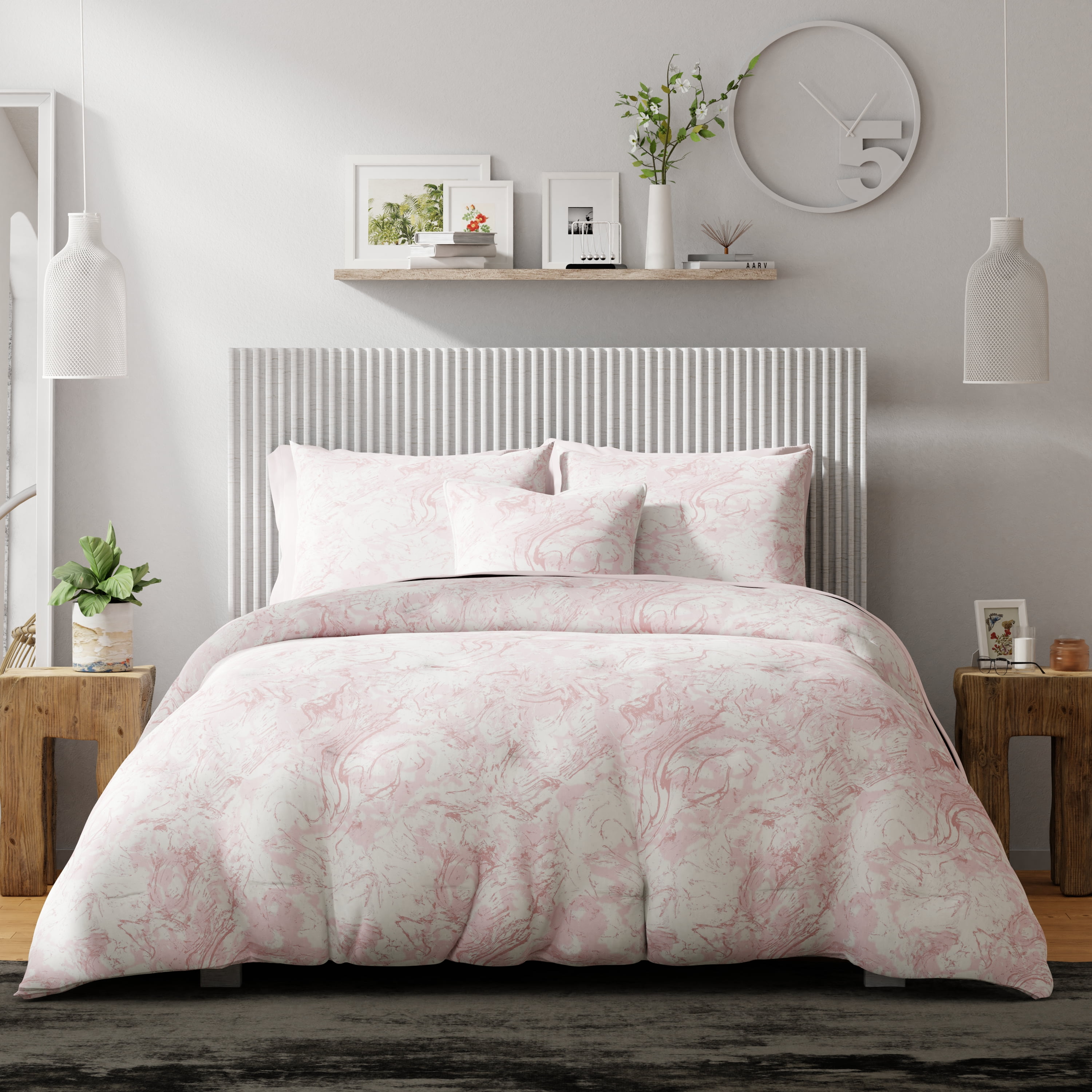 Dawn 8-Piece Decorative Bed-in-a-Bag Set in Mina Pink, Full Size ...