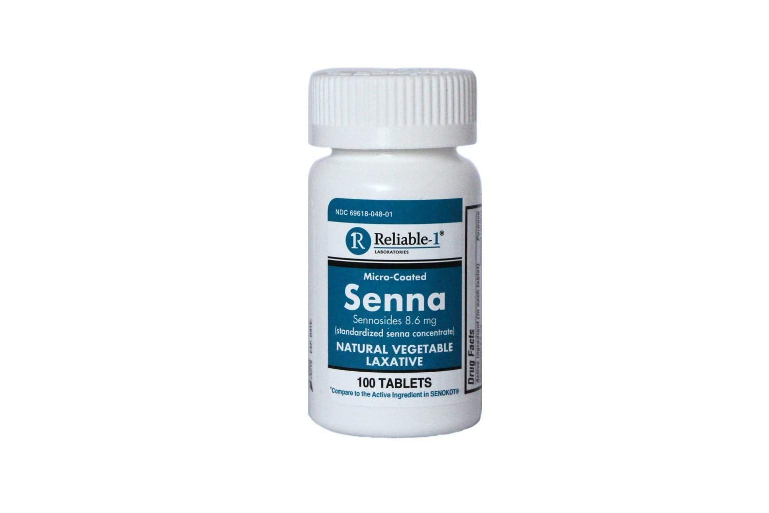 Senna 8.6 mg | 100 Count Tablets | Natural Vegetable Laxative - Walmart ...