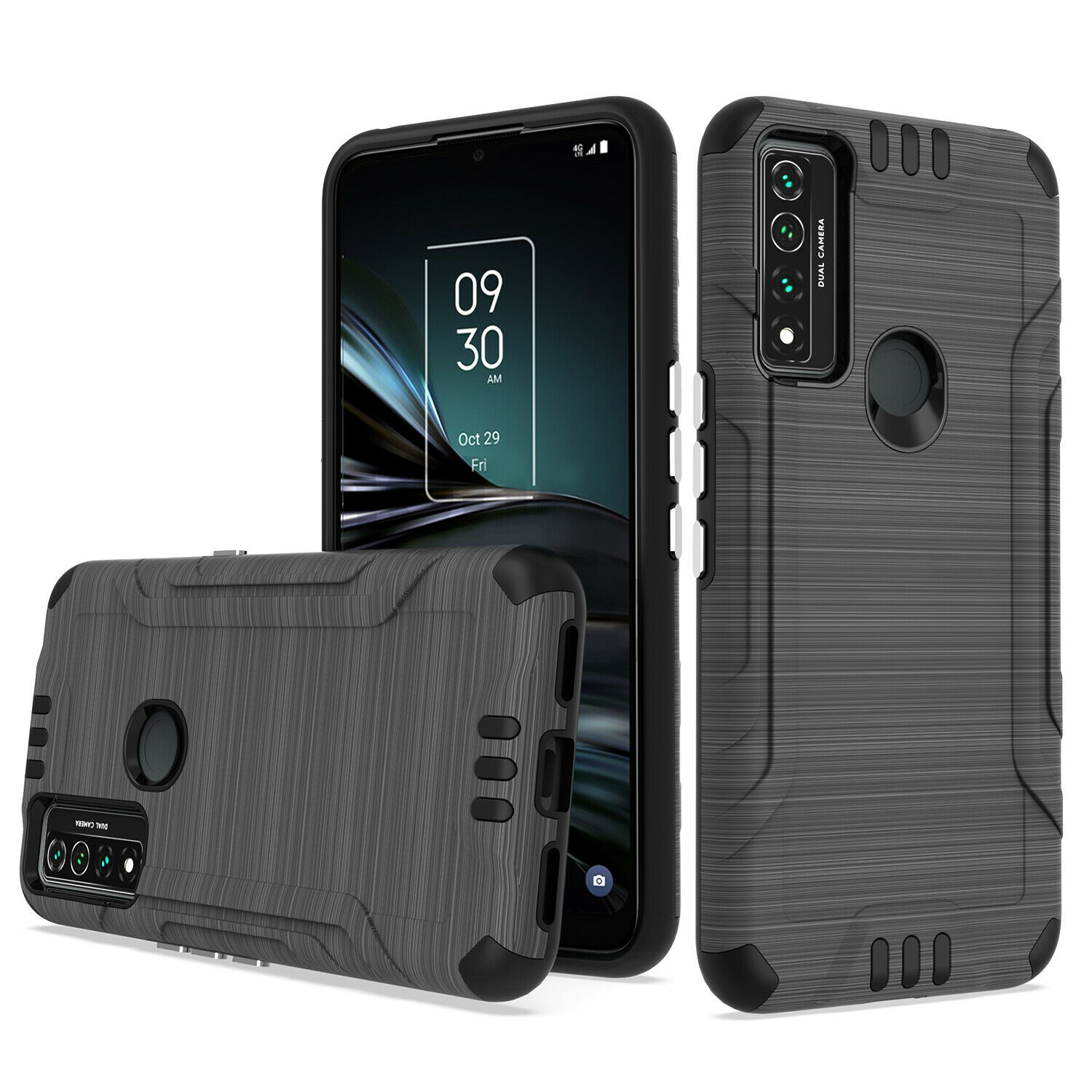 Kaleidio Case For TCL 4X 5G (T601DL) [Combat Armor] Brushed Metallic ...