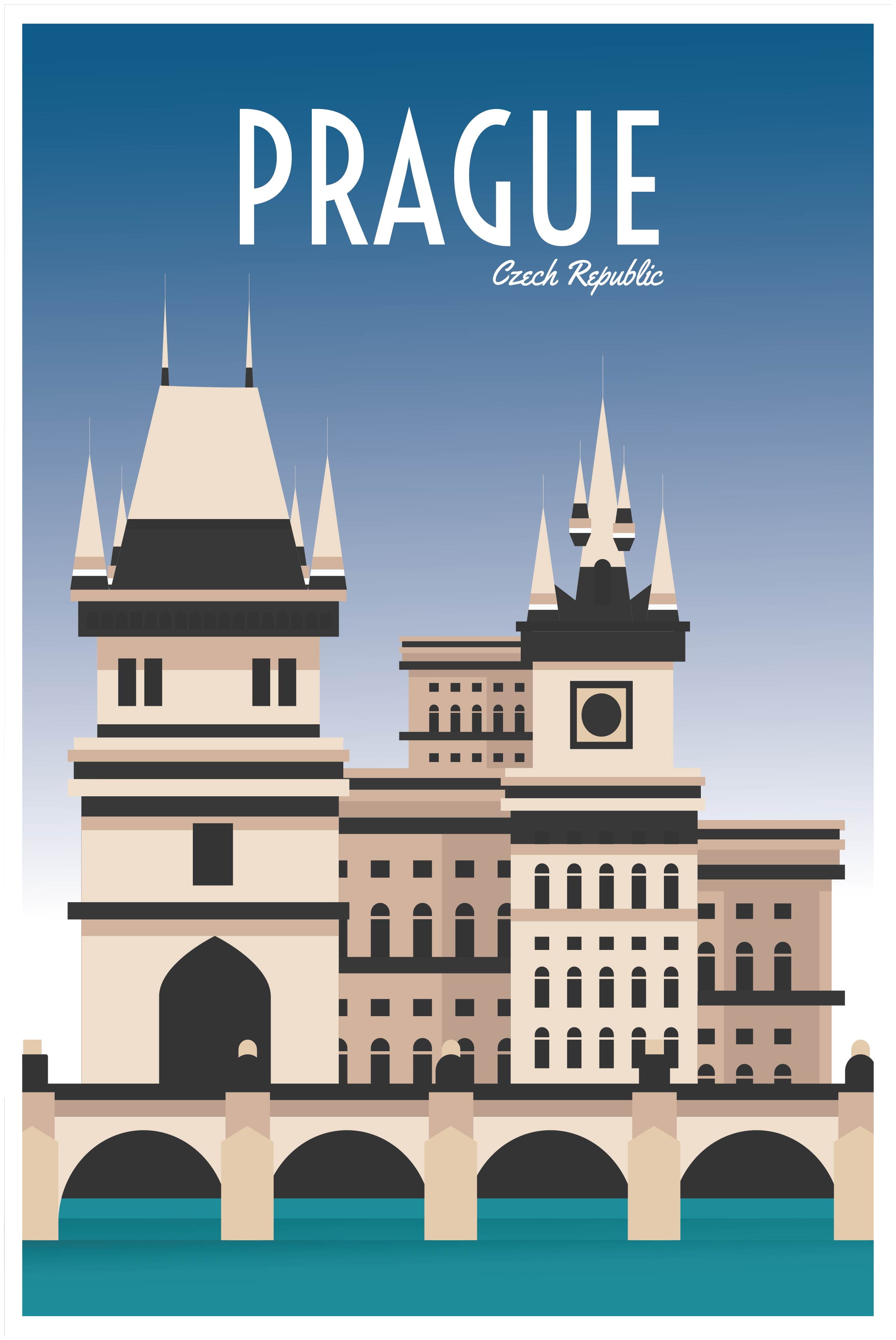 EzPosterPrints - Retro World Famous City Posters - Decorative, Vintage ...