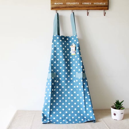Apron, Royal Blue Polka Dot Apron, Adjustable Cooking Apron with Pocket ...