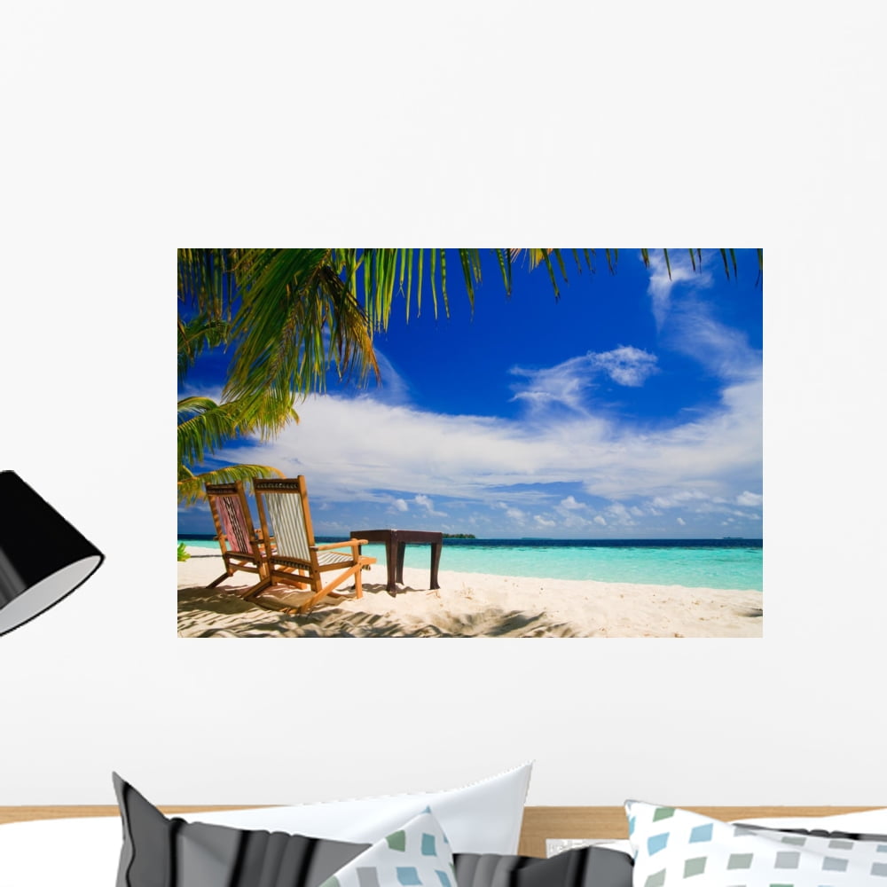 Relaxing Tropical Paradise Wall Mural by Wallmonkeys Peel and Stick ...