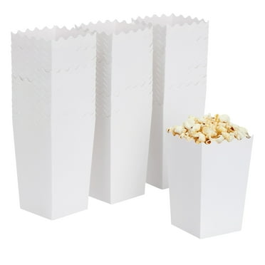 100 Pack Small Disposable Bulk White Popcorn Containers: Mini Boxes for ...
