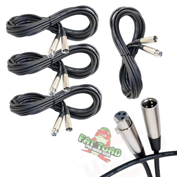 Microphone Cables by Fat Toad (4 Pack) 20ft Pro Audio XLR Mic Cord ...