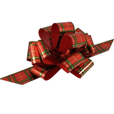 Christmas Gift Pull Bows - 5" Wide, Set of 9, Red, Green, Gold, Stripes ...