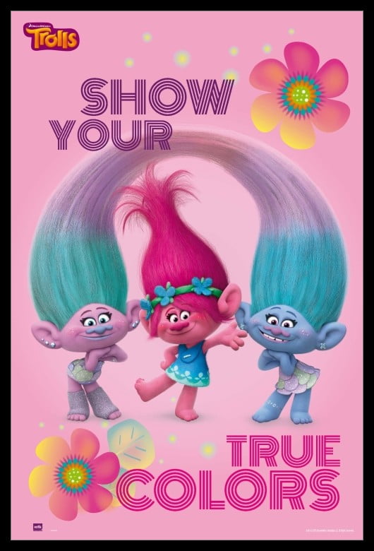 Trolls Show Your True Colors Laminated & Framed Poster (24 x 36 ...