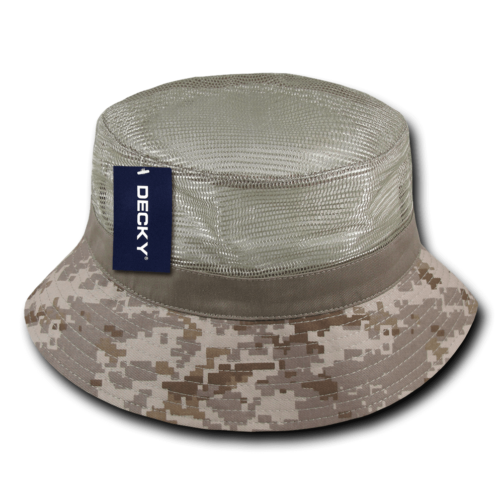 DECKY Fisherman's Bucket Mesh Top Hats Caps For Men Women Desert ...