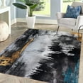 JML 5'x7' Vintage Persian Area Rug, Non-Slip, Foldable, Black, Gold ...