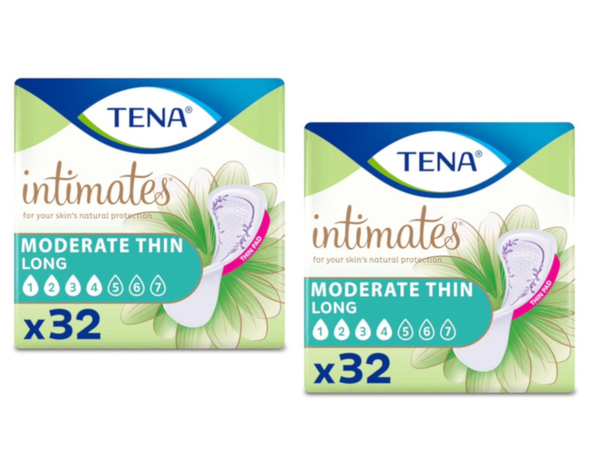 Tena Intimates Moderate Thin Long Incontinence Pads For Women - Pack of ...