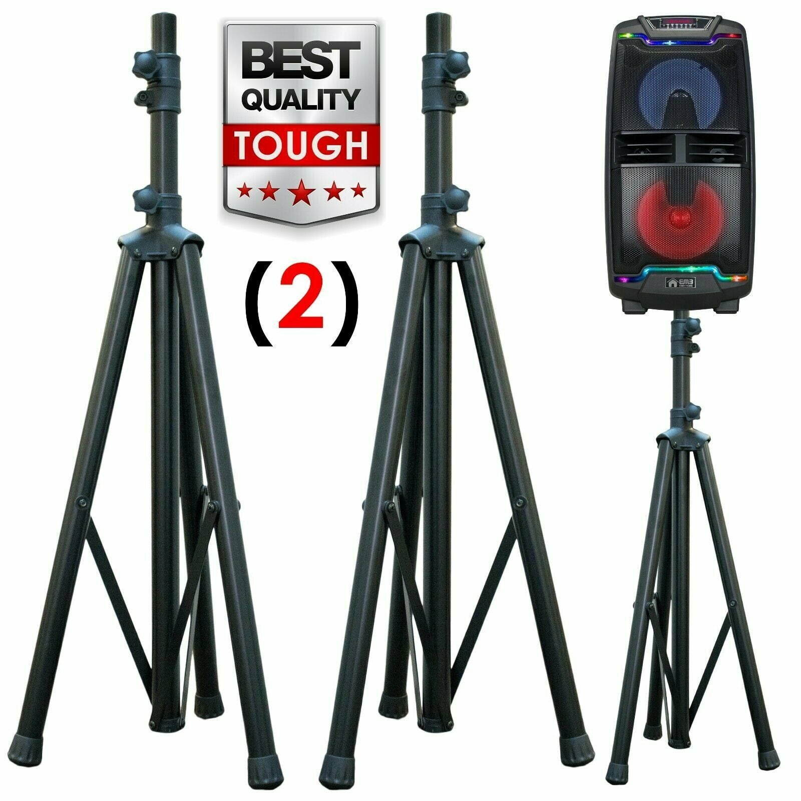 Pair EMB TSS2 Heavy Duty Pro Adjustable Height Tripod DJ PA Speaker Stands Bundle - Walmart.com