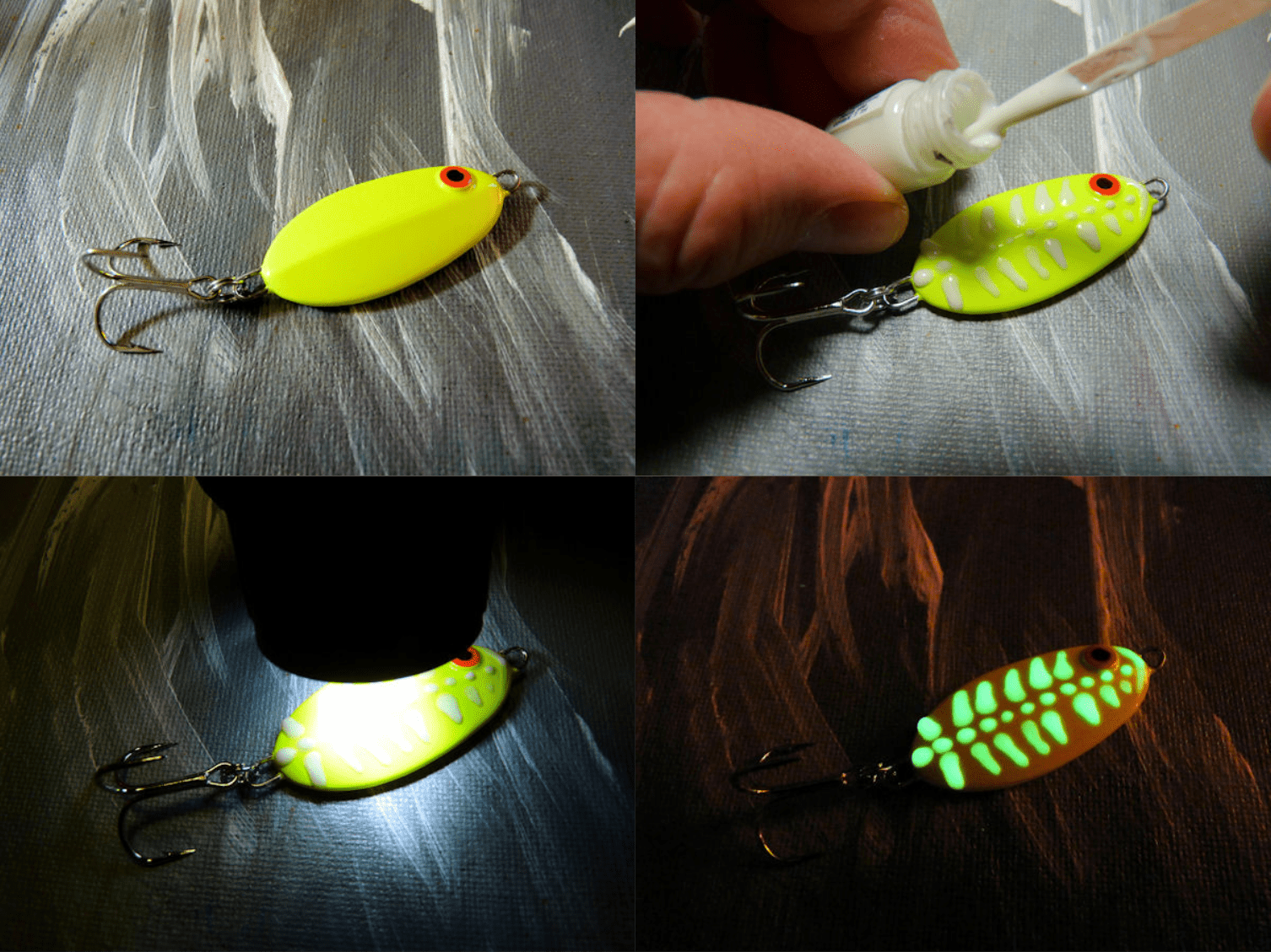 Super Phosphorescent Paint - Original Color and Green Glow, 2.3 ml Vial ...