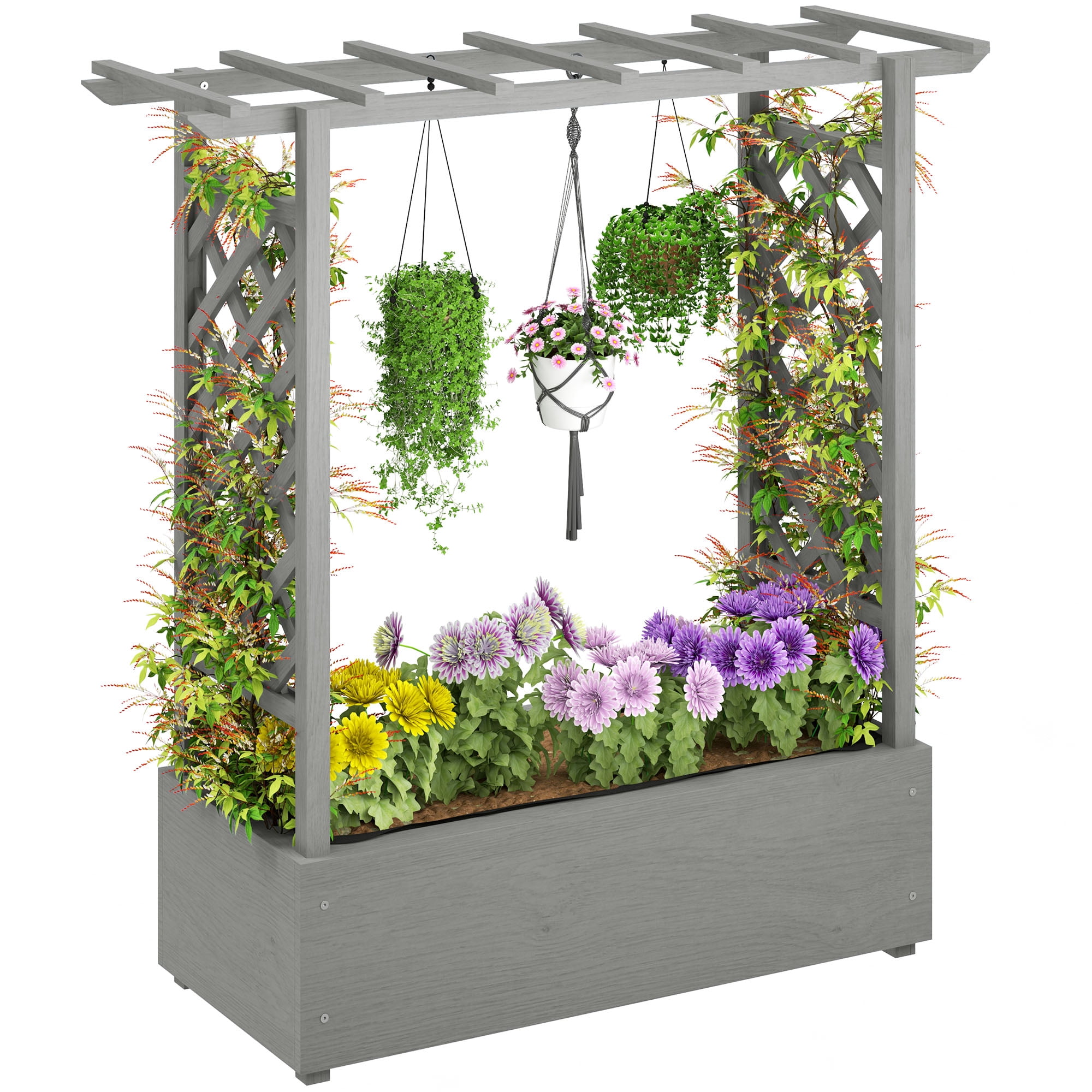 Click here for Outsunny Raised Planter With Trellis  Elevated Woo... prices