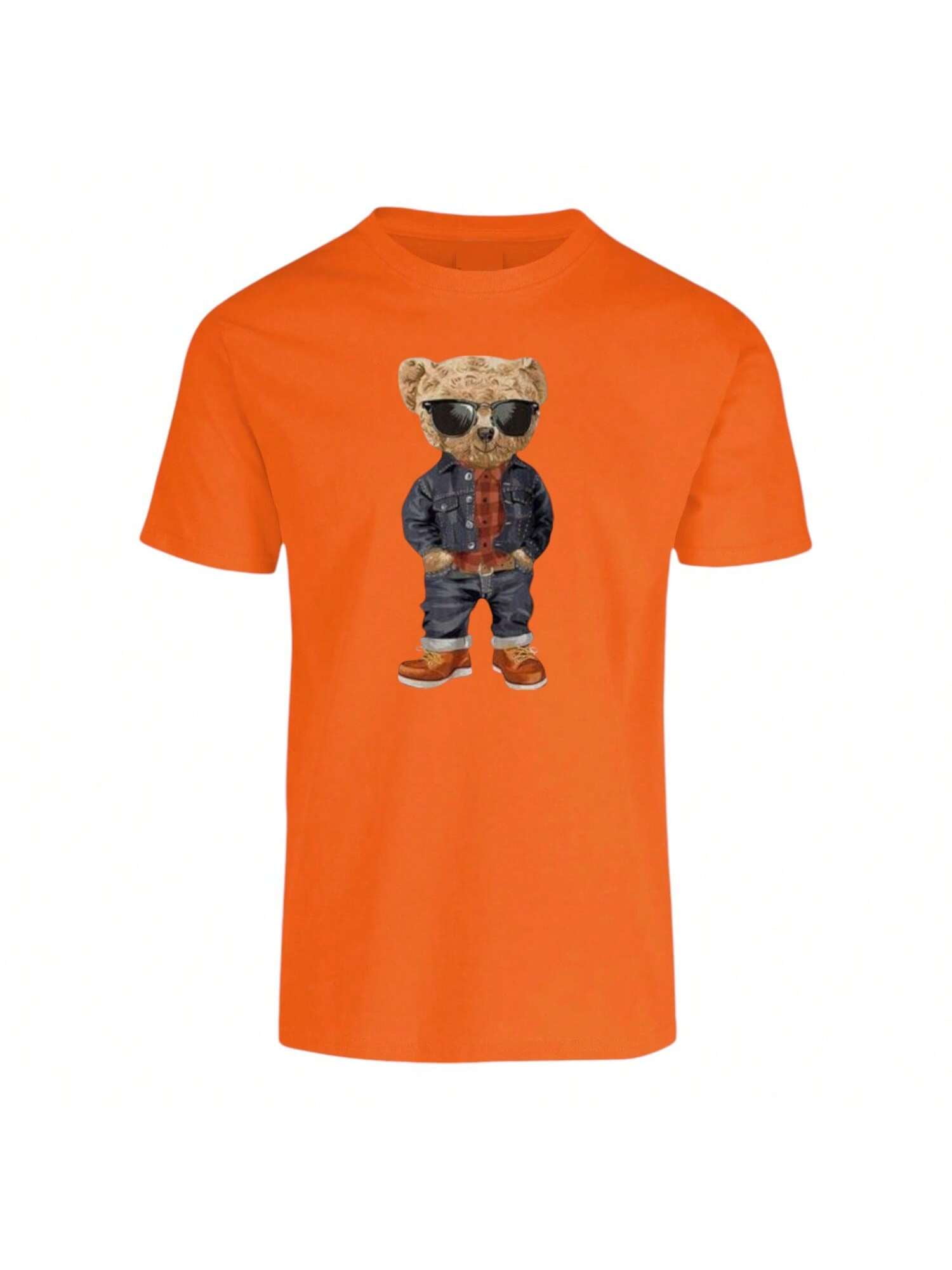 Playera De Oso Fashion Ropa Para Hombre Color Anaranjado Talla Chica ...