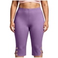 Posijego Plus Size Leggings for Women Capri Yoga Pants Elastic High ...