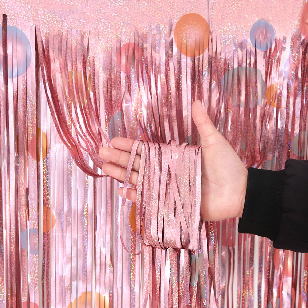 Tinsel Curtain Party Backdrop - Balloon Circular Point Glitter Foil ...