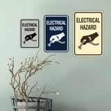 Portrait Round Electrical Hazard Sign (Black /Gold) - Small - Walmart.com