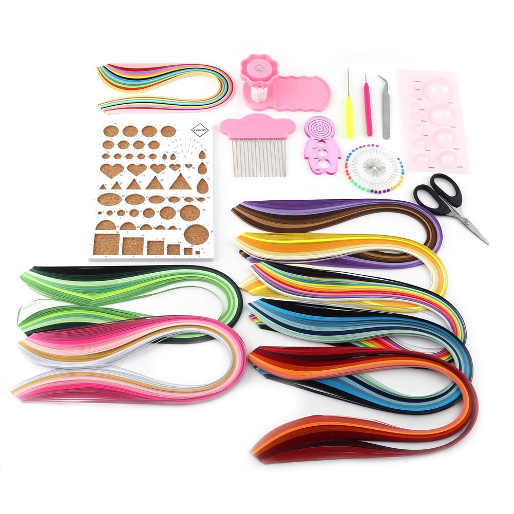 Emoshayoga Quilling Art Strips Quilling Paper Set, Board Mold Crimper ...