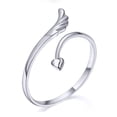 Adjustable Brass Cuff Rings Open Rings for Women Wing Heart Silver US ...